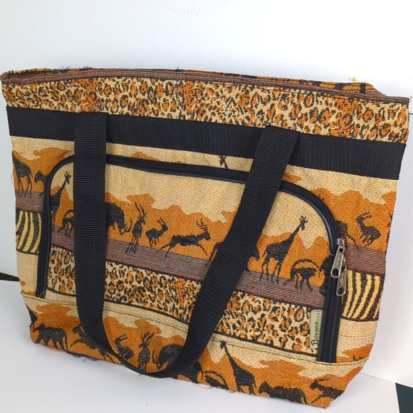Bovano USA | Bags | Bovano Usa Safari Tan Black African Animals ...